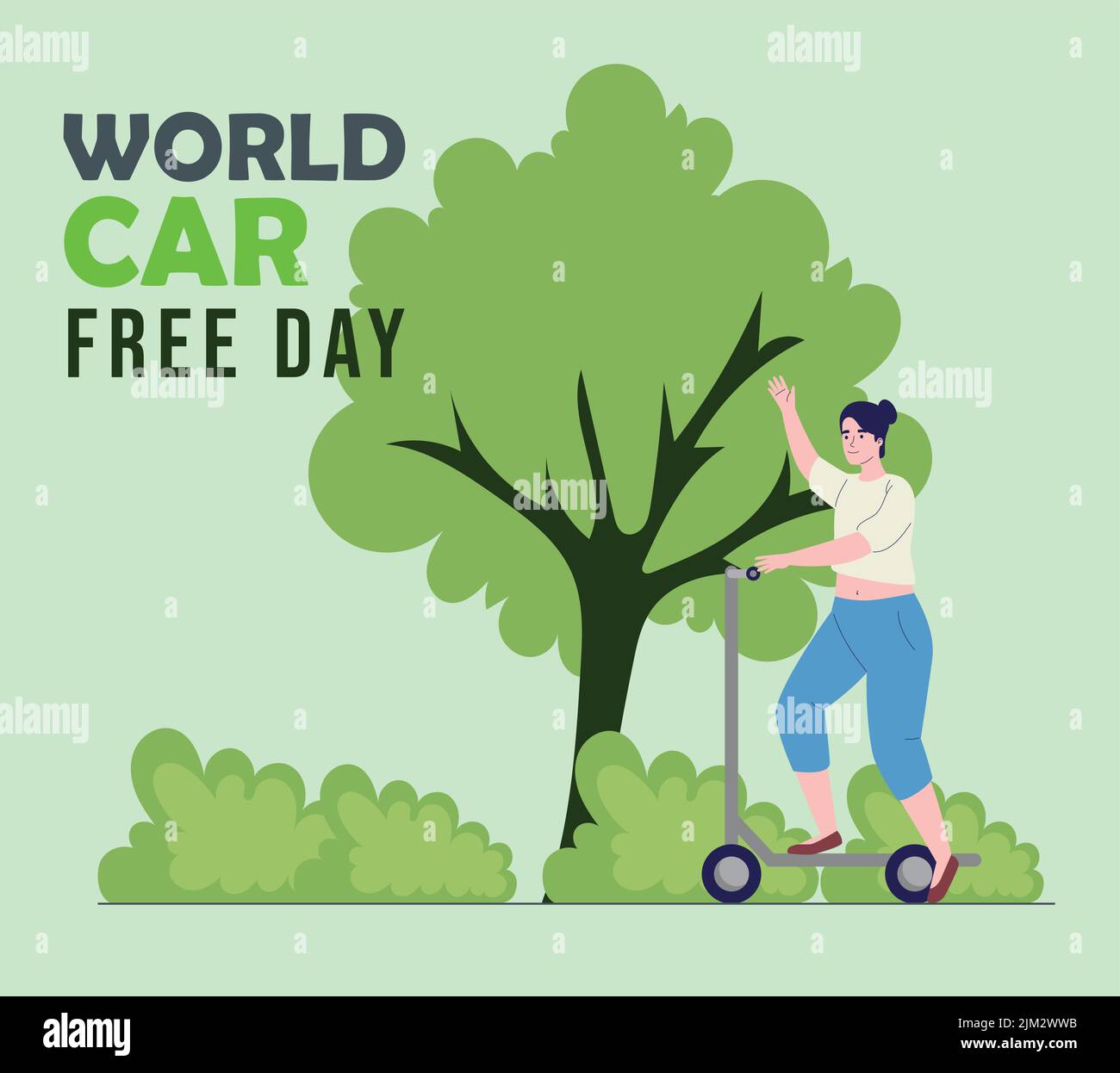 world car free day lettering card Stock Vector Image & Art - Alamy
