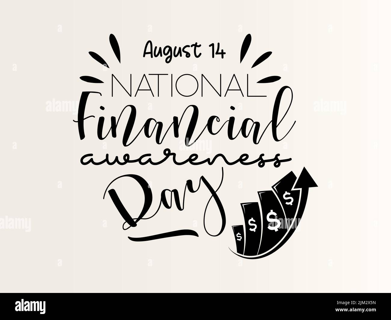 National financial awareness day. Black script calligraphy vector ...