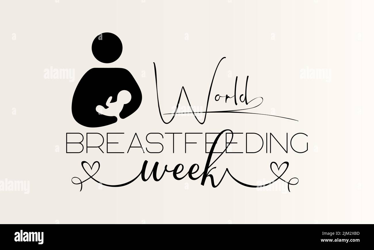 World Breastfeeding Week Black Script Calligraphy Vector Design For