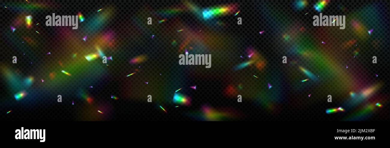 Overlay rainbow effect, prism crystal light refraction. Lens flare, glass, jewelry or gem stone ...