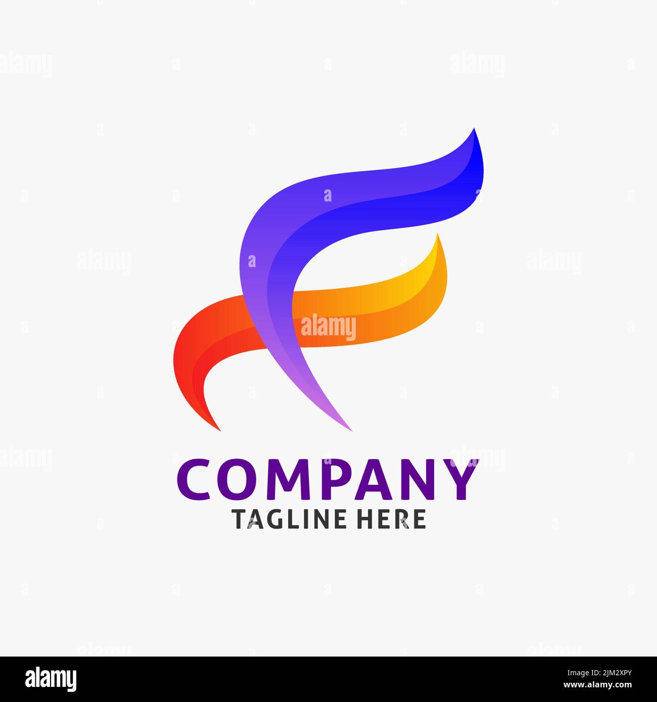 Letter F wavy logo design Stock Vector Image & Art - Alamy