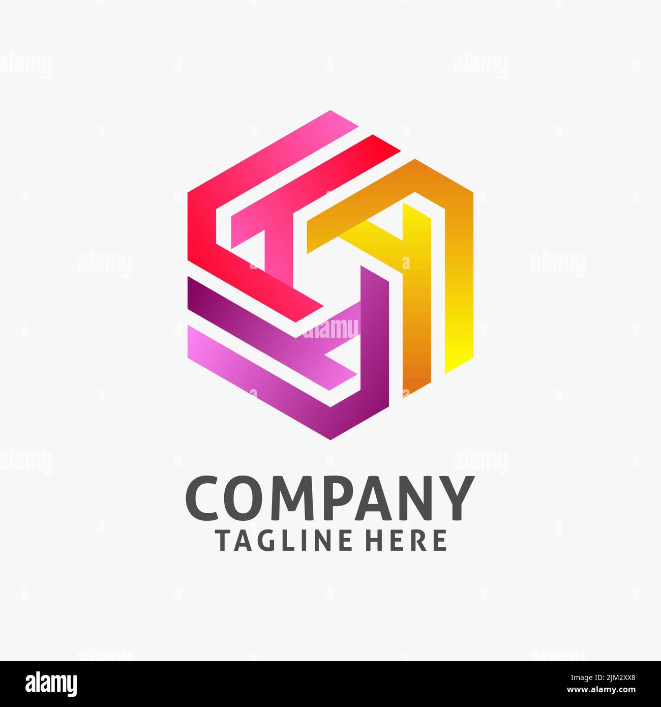 Abstract hexagonal round logo design Stock Vector Image & Art - Alamy