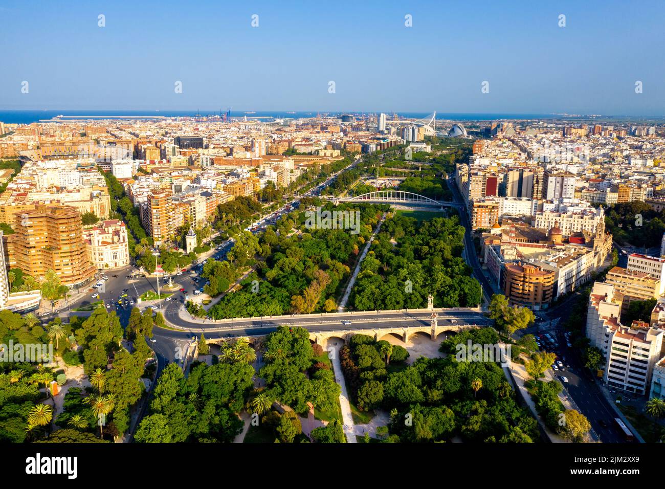 Streets, squares and historical buildings in the old city of Valencia ...