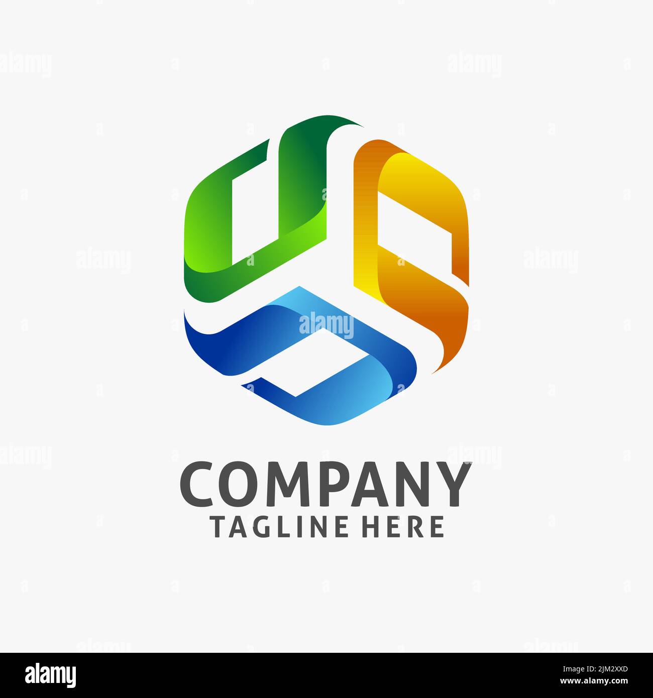 Abstract hexagonal round logo design Stock Vector Image & Art - Alamy