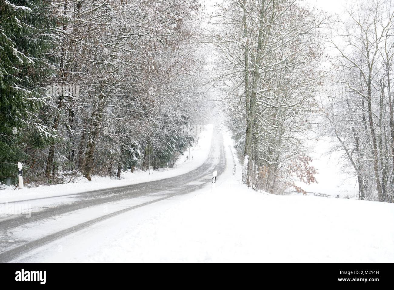 Winter with lots of snow in Bavaria is beautiful again every year Stock ...