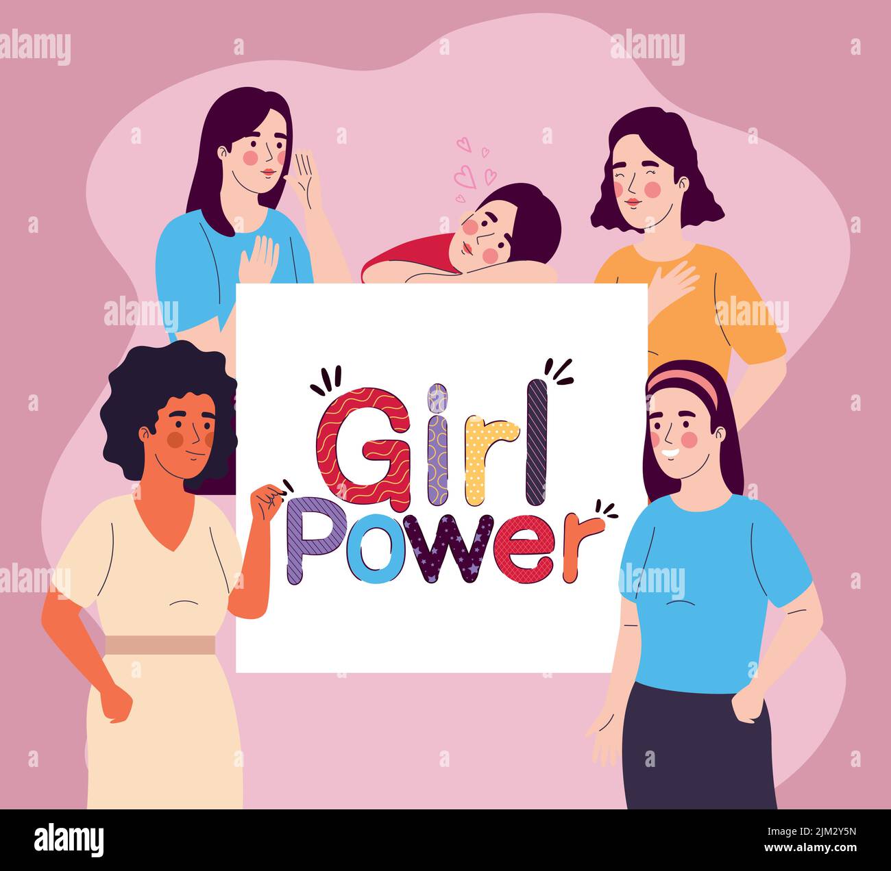 girl power lettering and girls Stock Vector Image & Art - Alamy