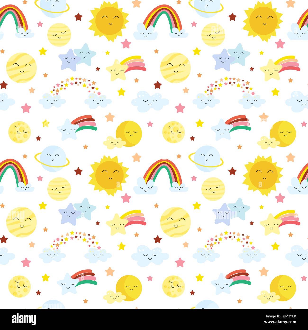 Planet saturn kawaii illustration Stock Vector Images - Alamy