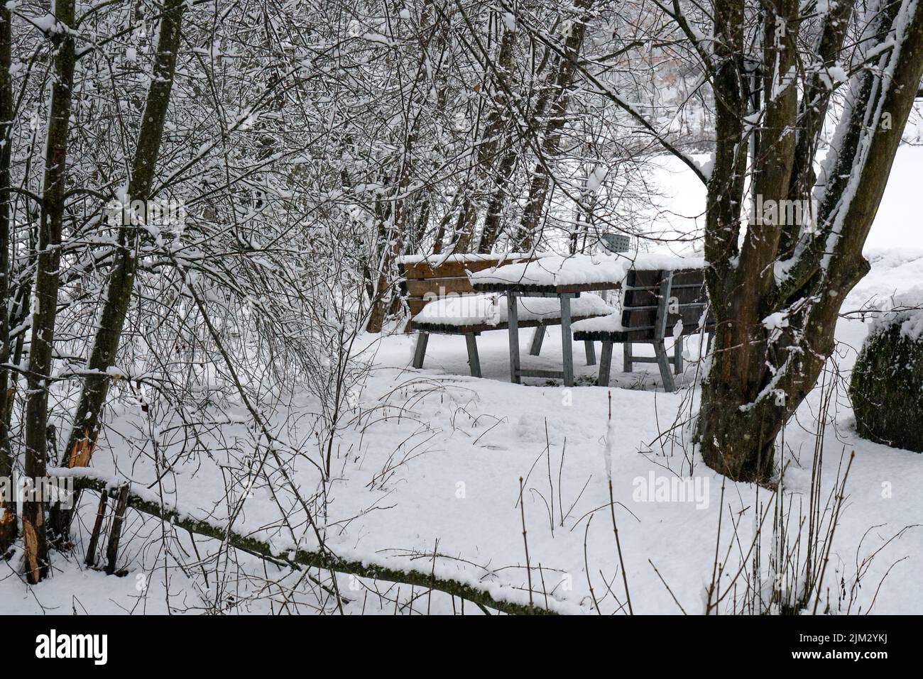 Winter with lots of snow in Bavaria is beautiful again every year Stock ...