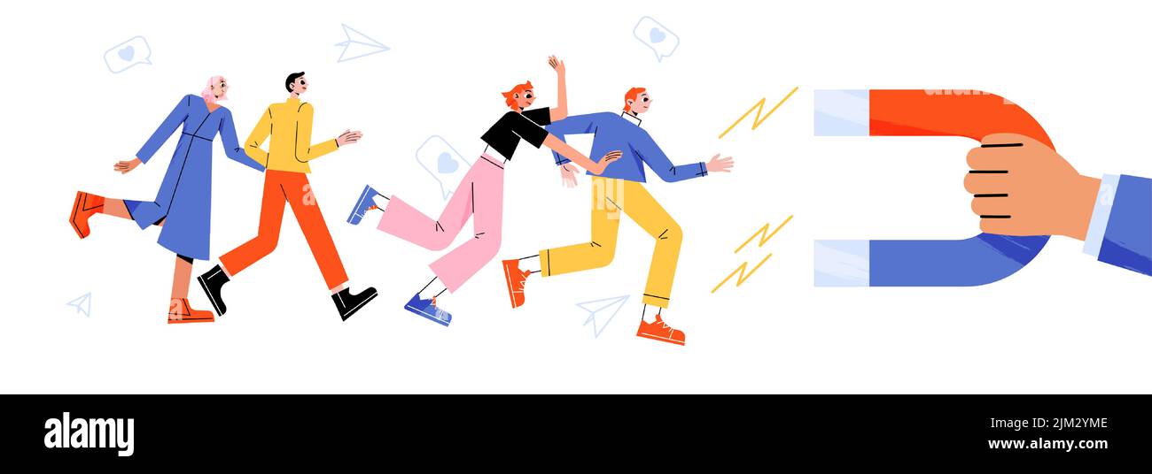 Attract and retention customers and loyalty clients concept. Vector ...