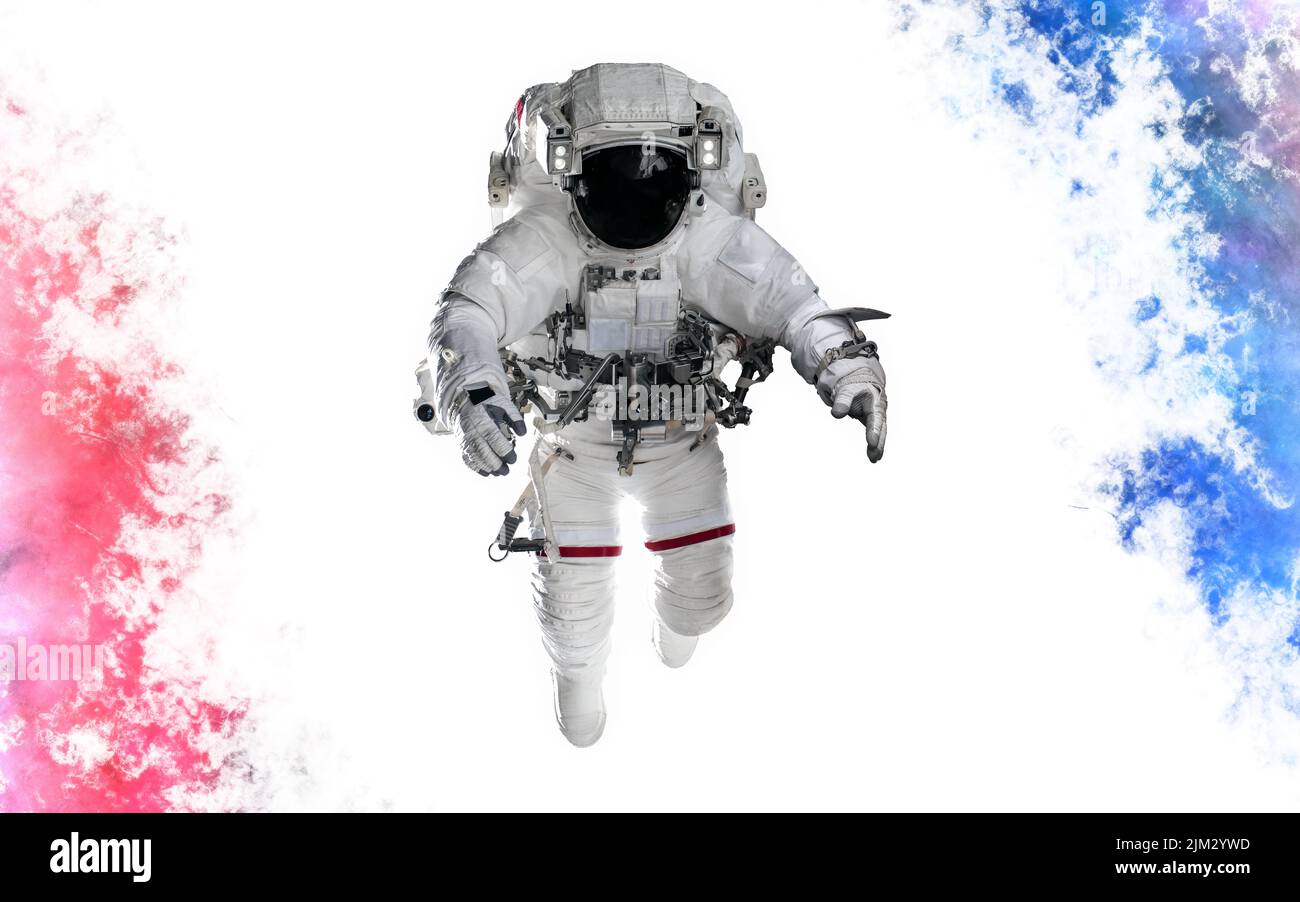 High resolution astronaut isolated on white background. Space style ...