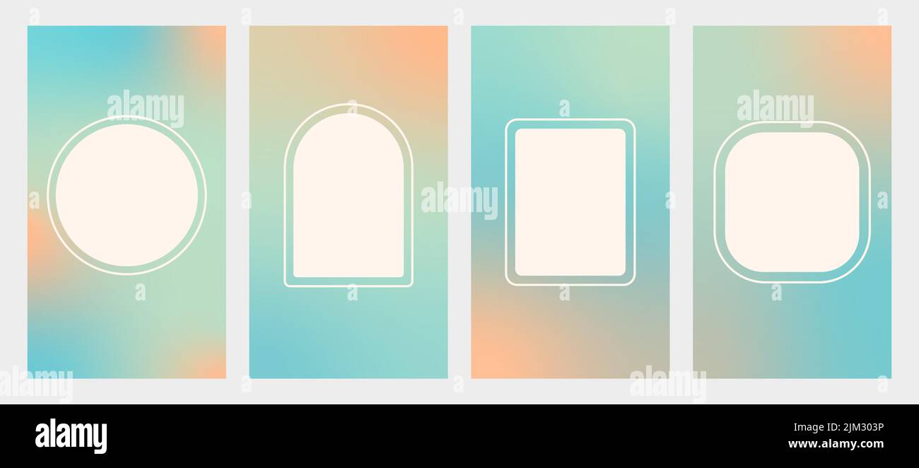 Holographic gradient story pastel trendy abstract vector Stock Vector ...