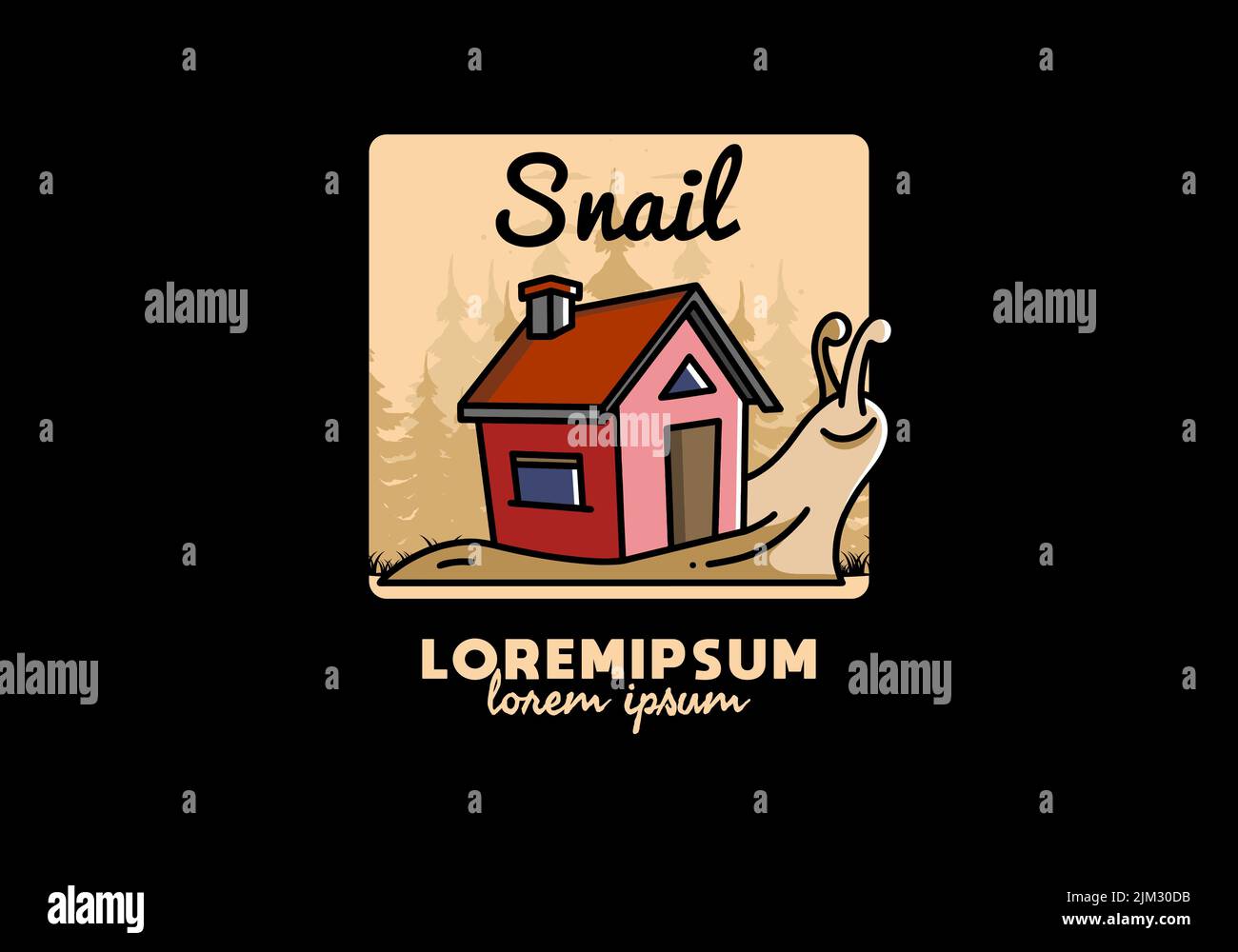 Illustration design of a walking snail and house Stock Vector Image ...