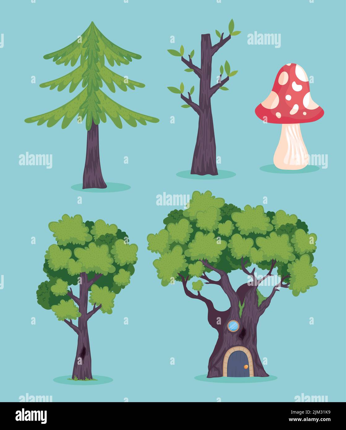 five enchanted forest icons Stock Vector Image & Art - Alamy