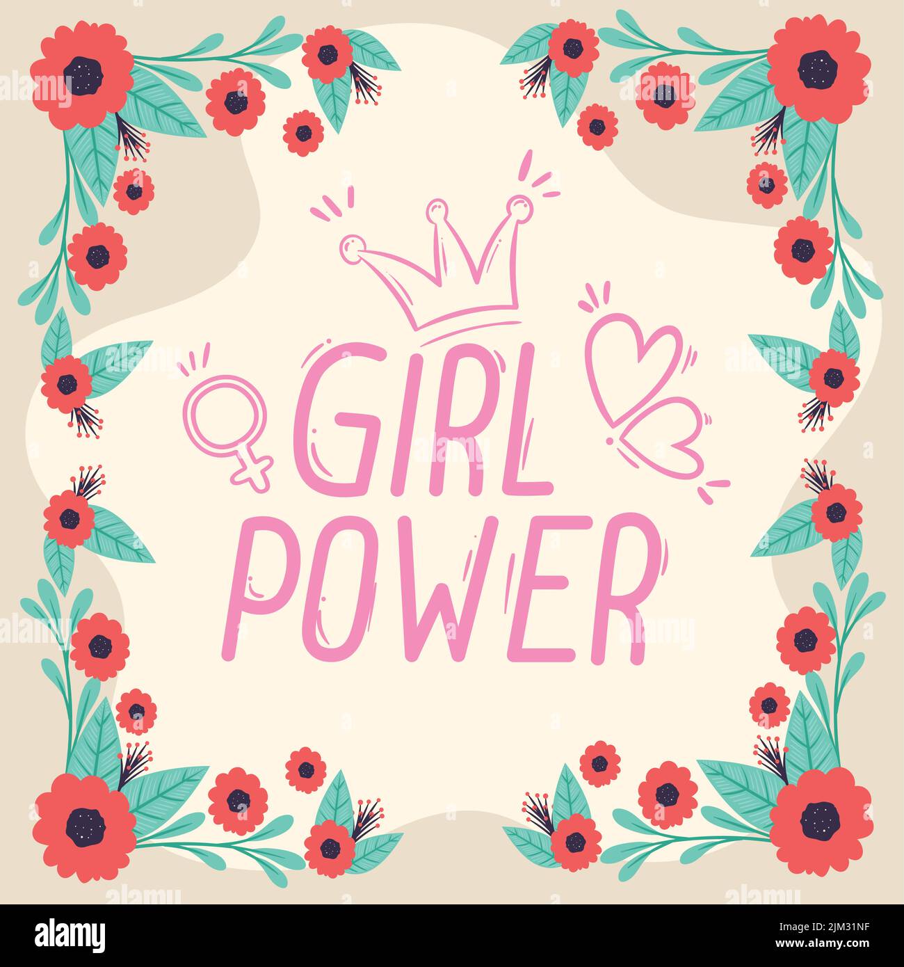 girl power lettering frame Stock Vector Image & Art - Alamy