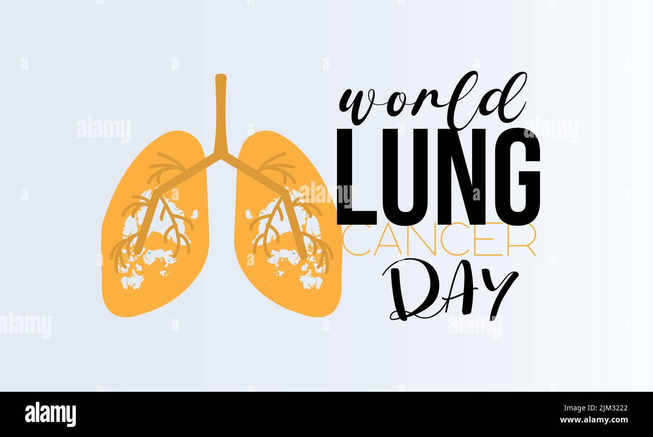 World lung cancer day. Black script calligraphy vector design for ...