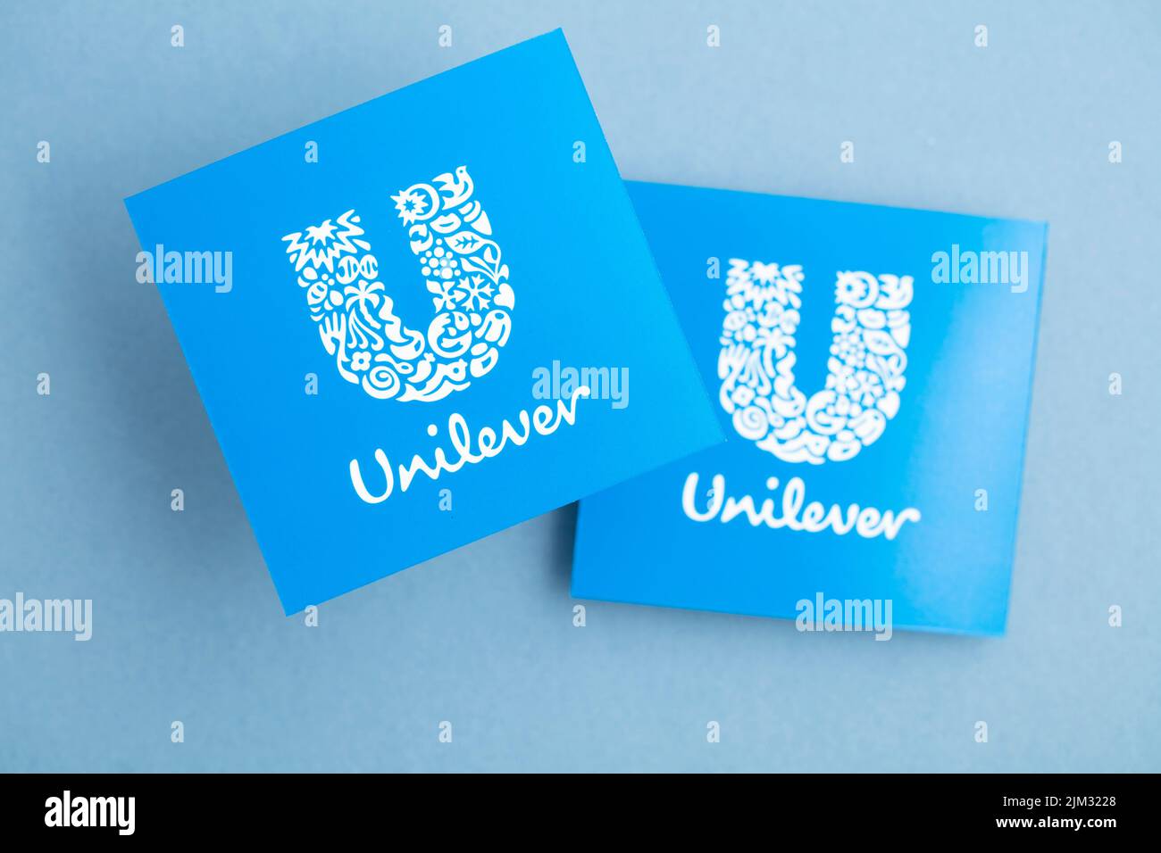 LONDON, UK - August 2022: Unilever company logo. Unilever is a ...