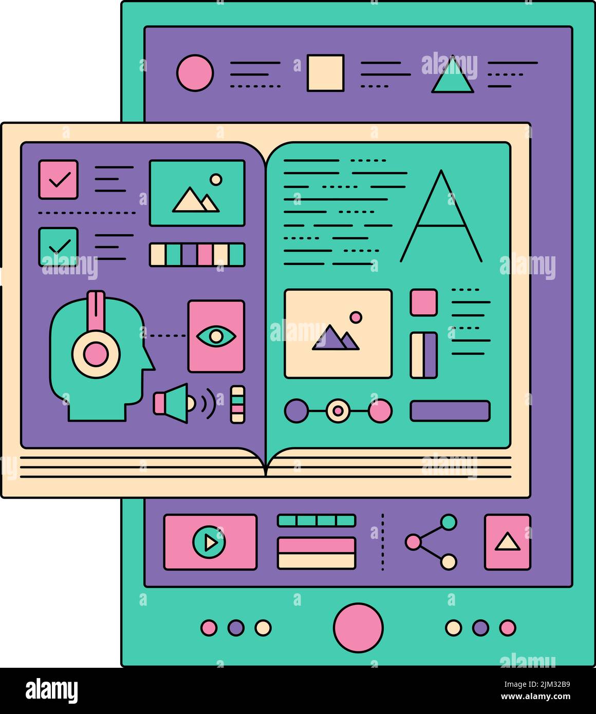 Online education icon e-learning app flat vector Stock Vector Image ...