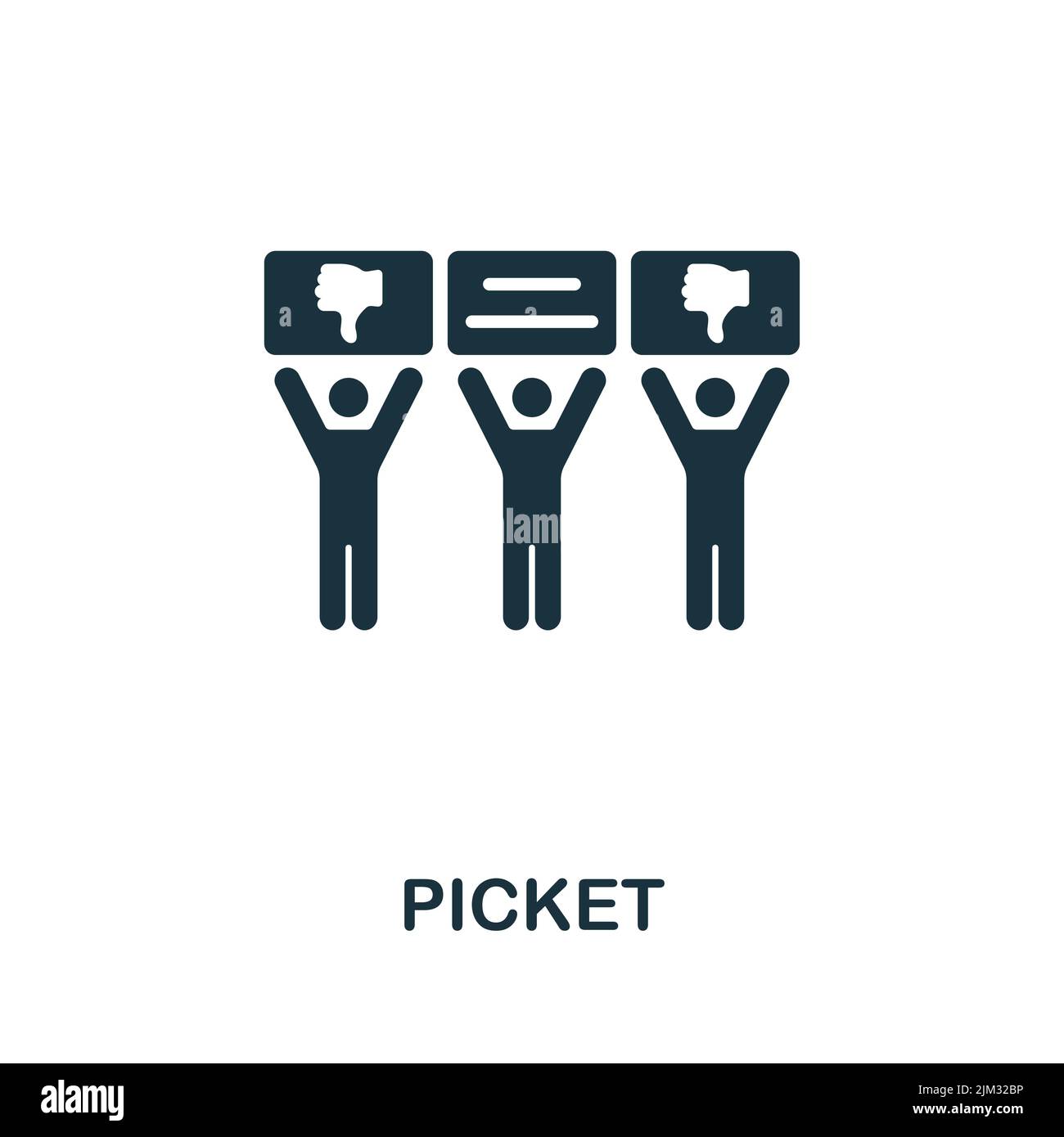 Picket icon. Monochrome simple line Protest icon for templates, web ...