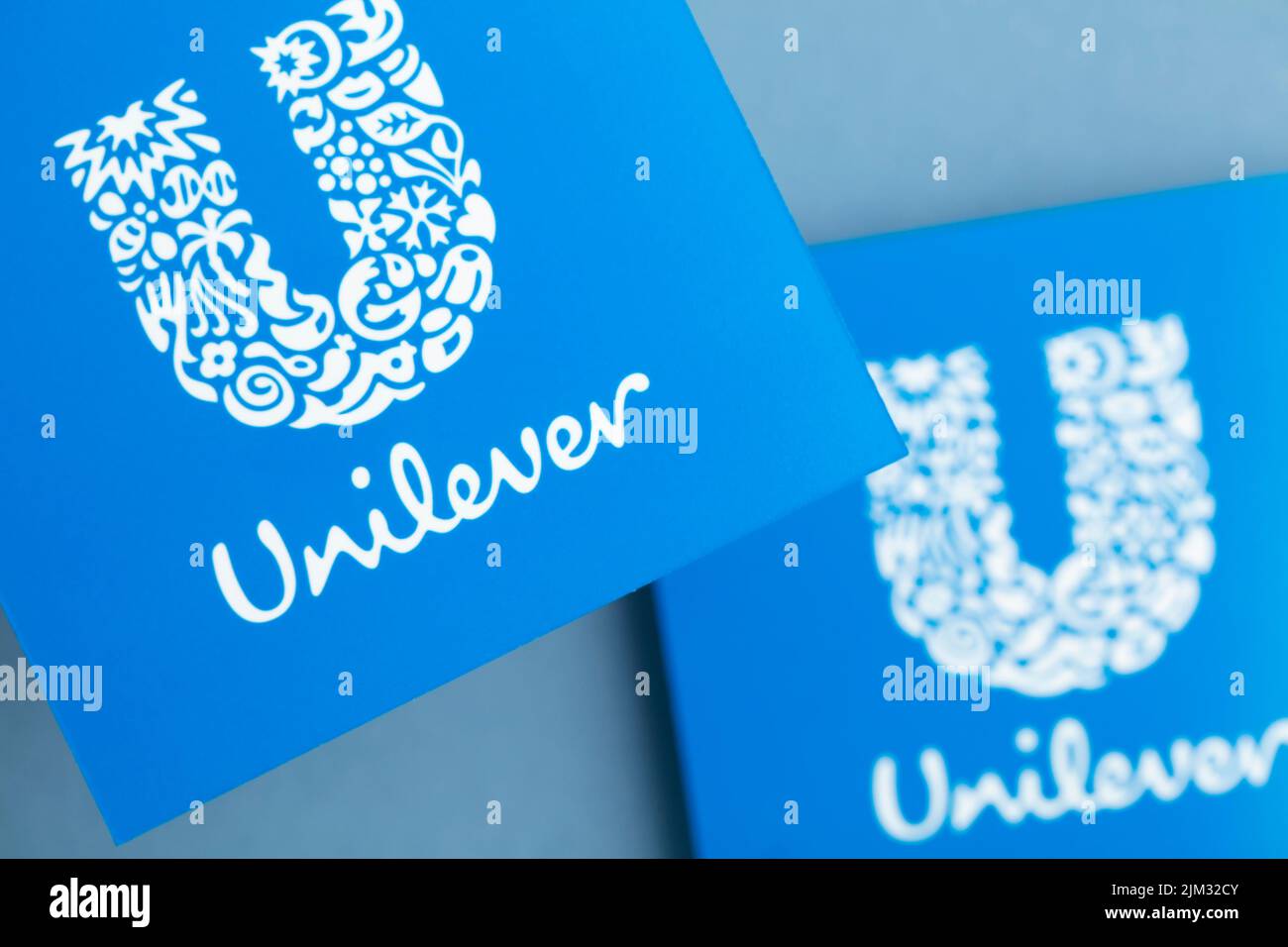 LONDON, UK - August 2022: Unilever company logo. Unilever is a ...