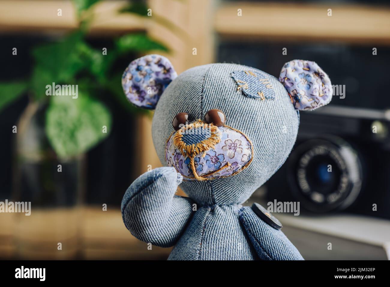 Details of Handmade Stuffed Bear Toy Stock Photo - Alamy