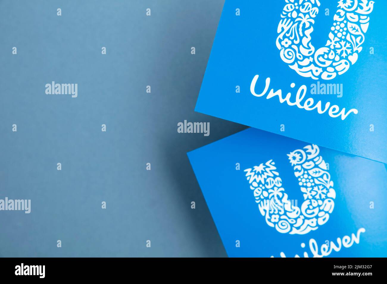 LONDON, UK - August 2022: Unilever company logo. Unilever is a ...