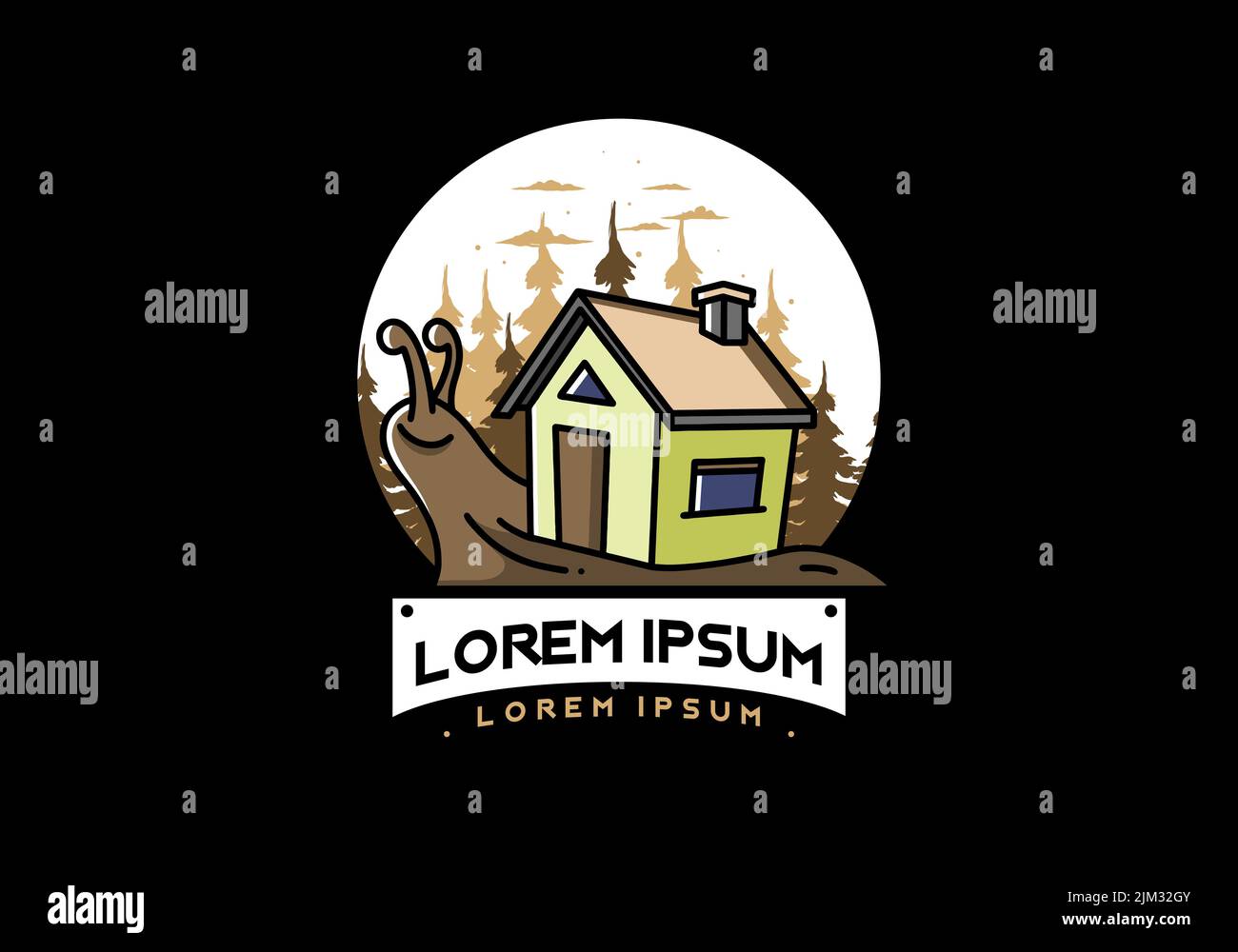 Illustration design of a walking snail and house Stock Vector Image ...