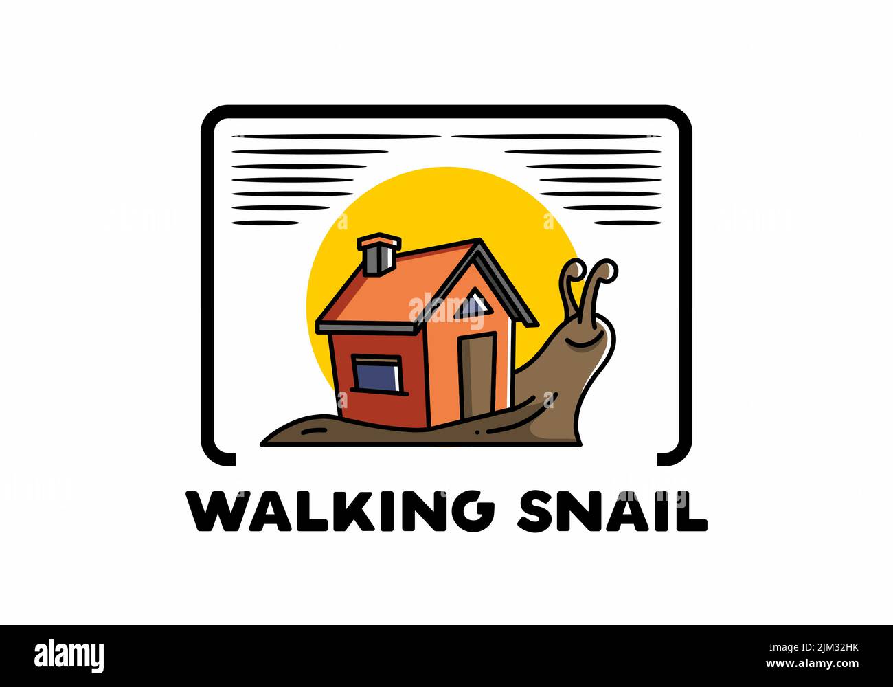 Illustration design of a walking snail and house Stock Vector Image ...
