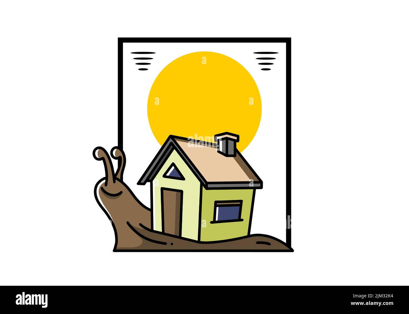 Illustration design of a walking snail and house Stock Vector Image ...