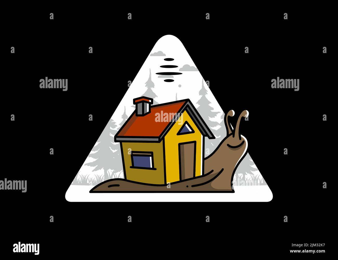 Illustration design of a walking snail and house Stock Vector Image ...