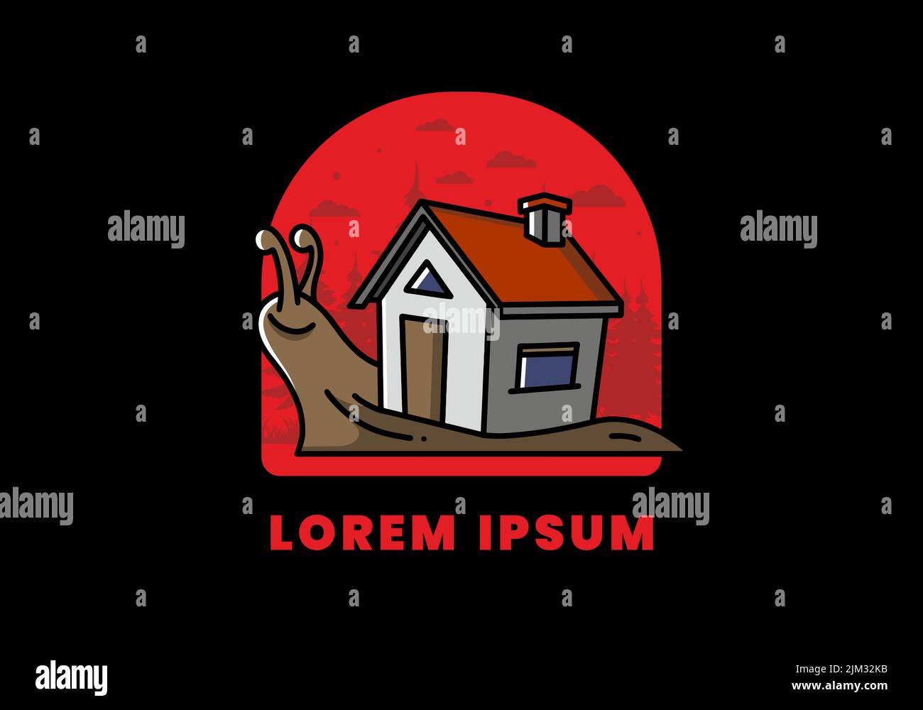 Illustration design of a walking snail and house Stock Vector Image ...