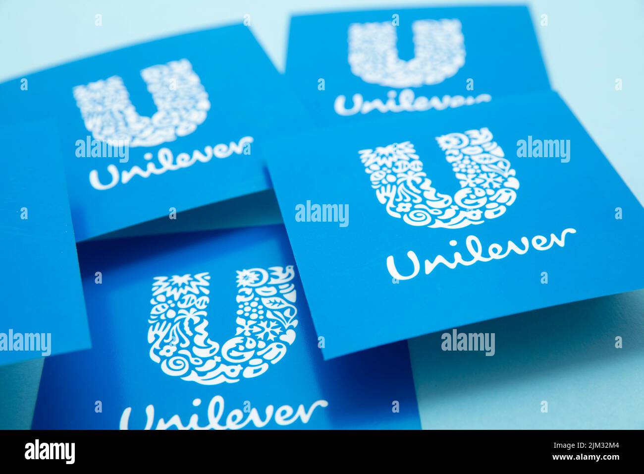 LONDON, UK - August 2022: Unilever company logo. Unilever is a ...