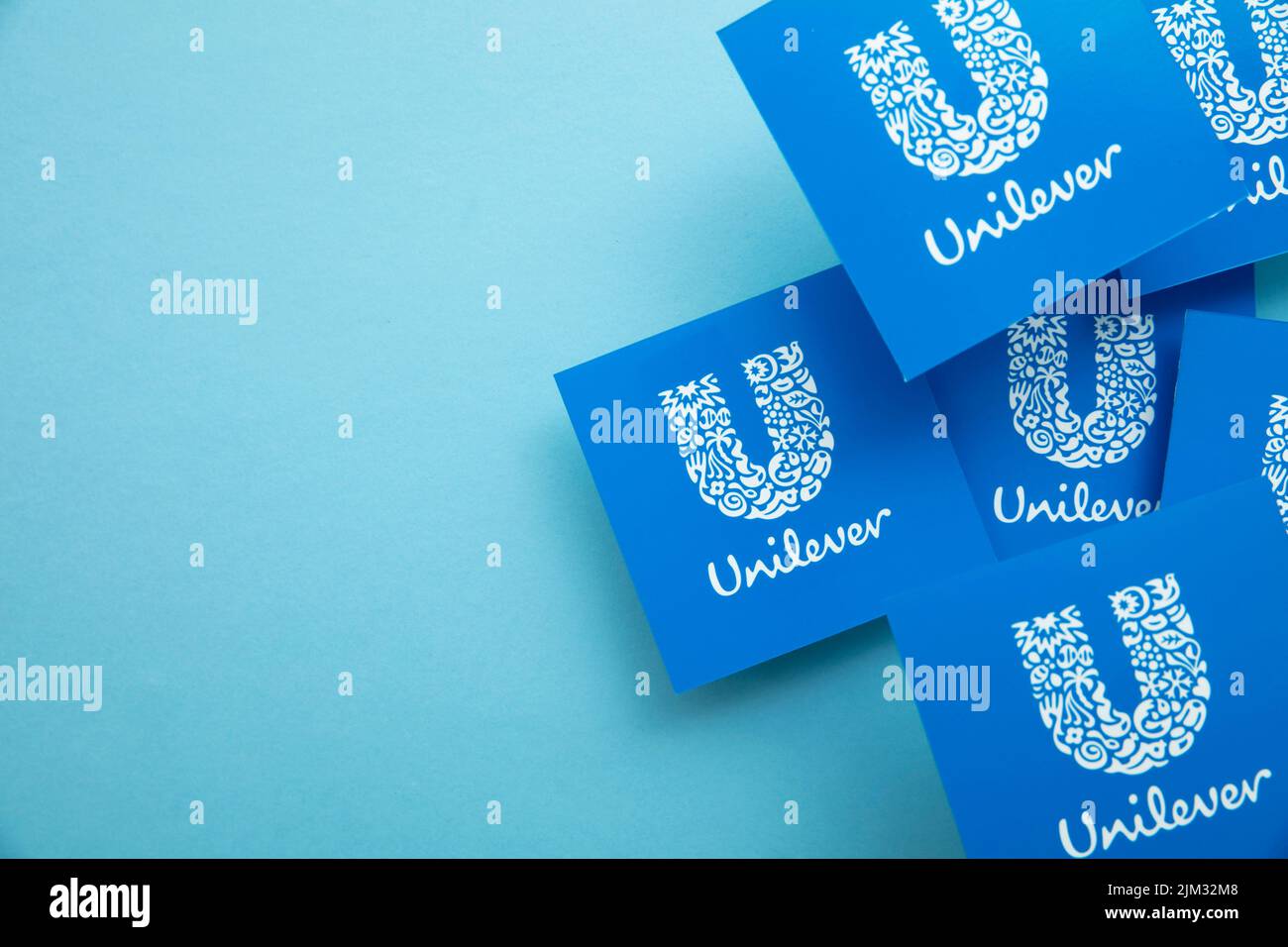 LONDON, UK - August 2022: Unilever company logo. Unilever is a ...