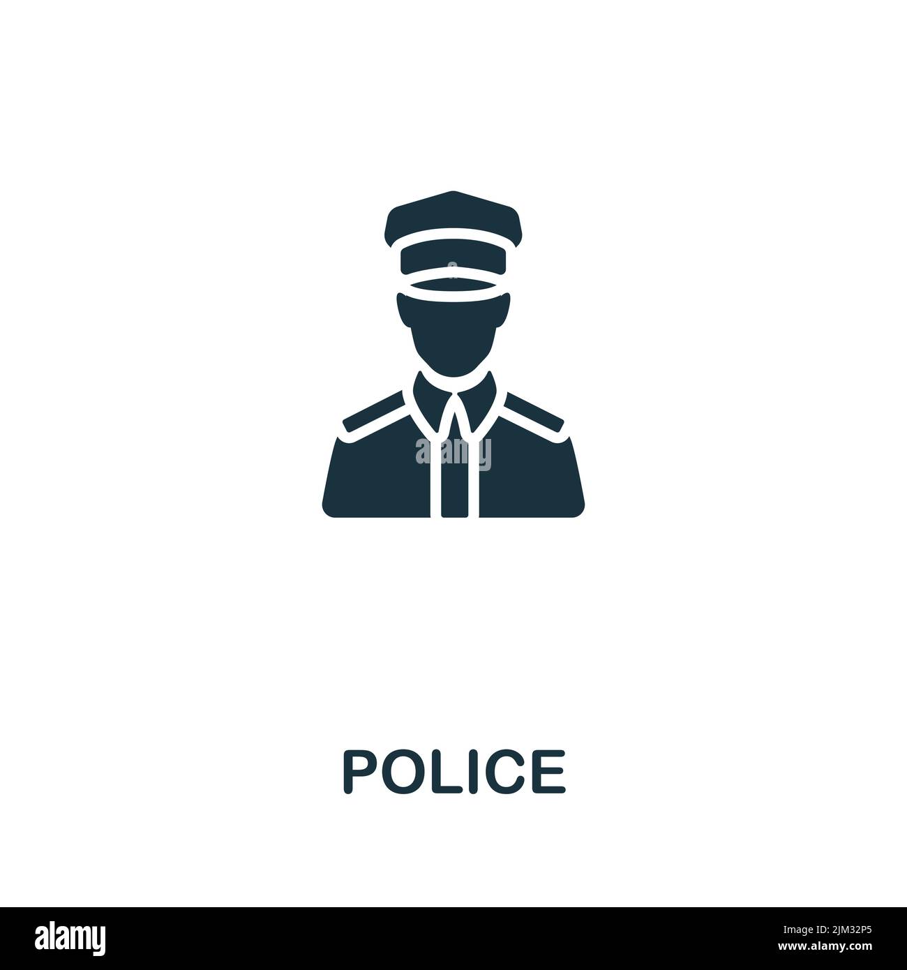 Police icon. Monochrome simple line Protest icon for templates, web ...