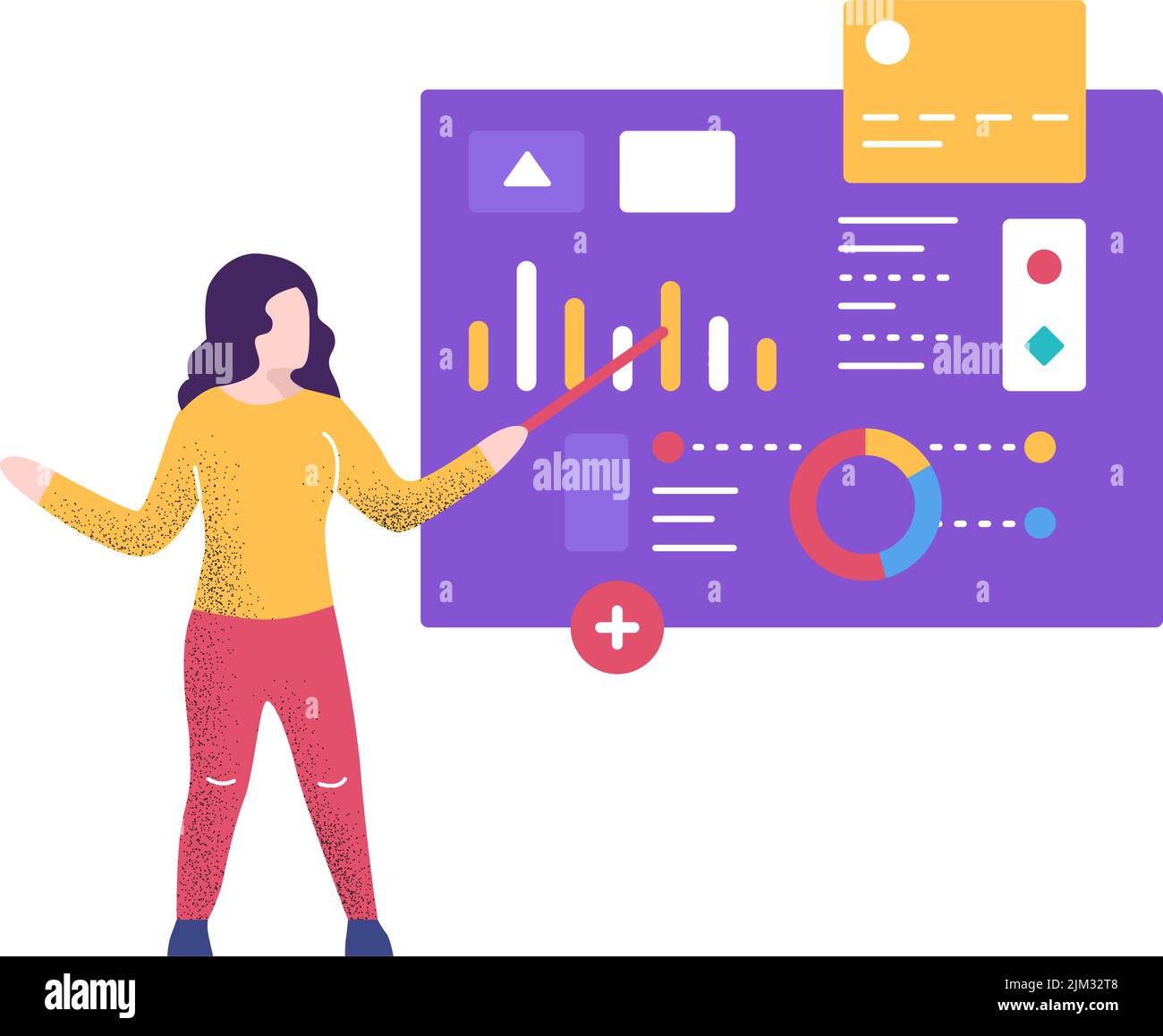 Woman giving business report online vector icon Stock Vector Image ...