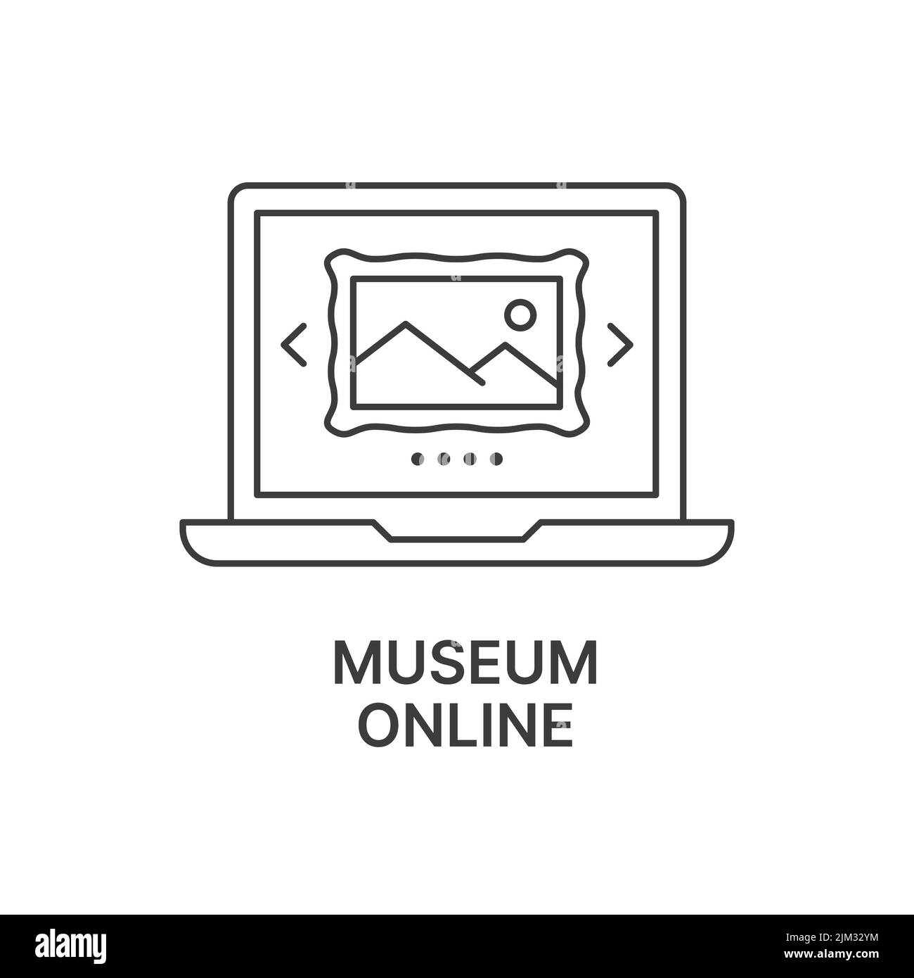 Museum online tour icon. Editable stroke. Vector illustration Stock ...
