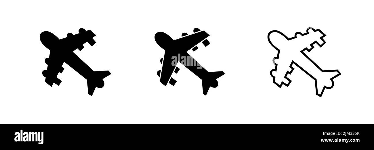 Airplane icon set, aircraft icon vector illustration Stock Vector Image ...