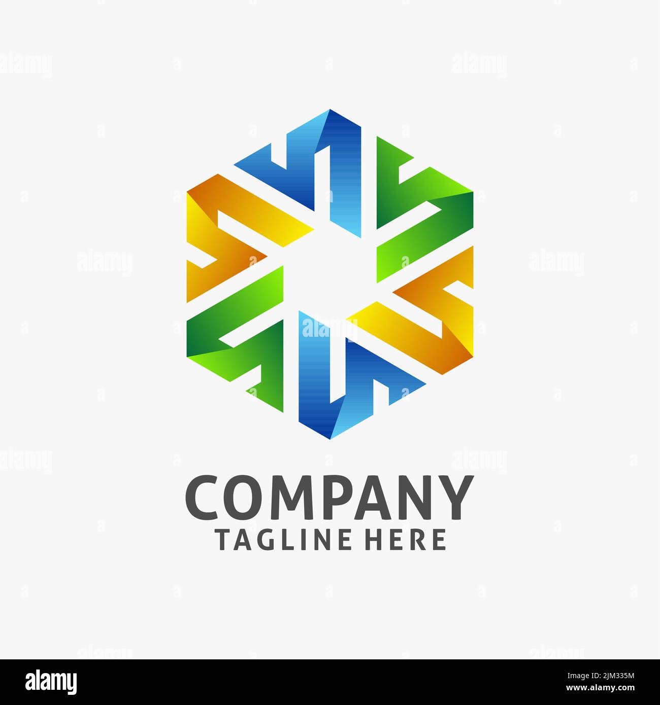 Abstract hexagonal round logo design Stock Vector Image & Art - Alamy