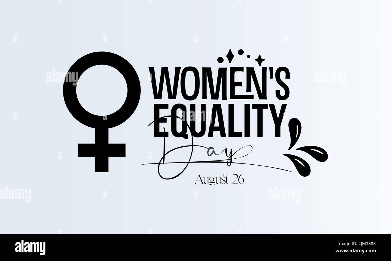 Womens Equality Day Black Script Calligraphy Vector Design For Banner