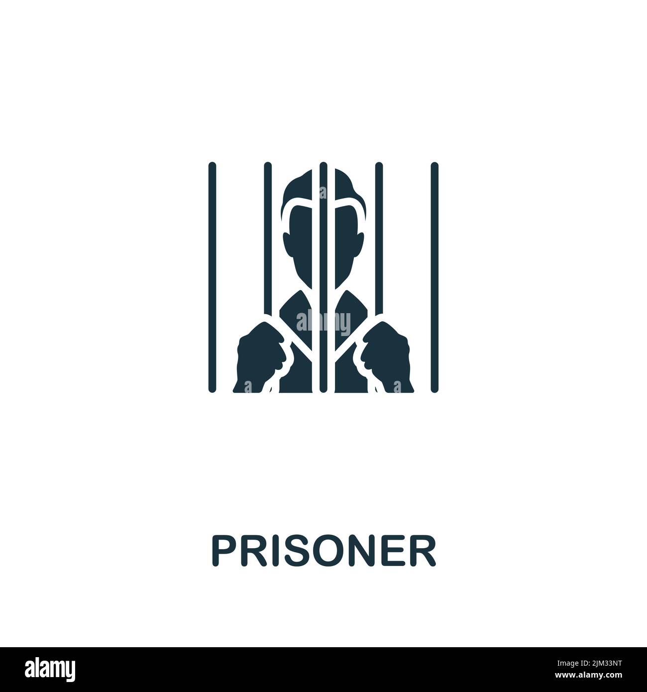 Prisoner icon. Monochrome simple line Protest icon for templates, web ...
