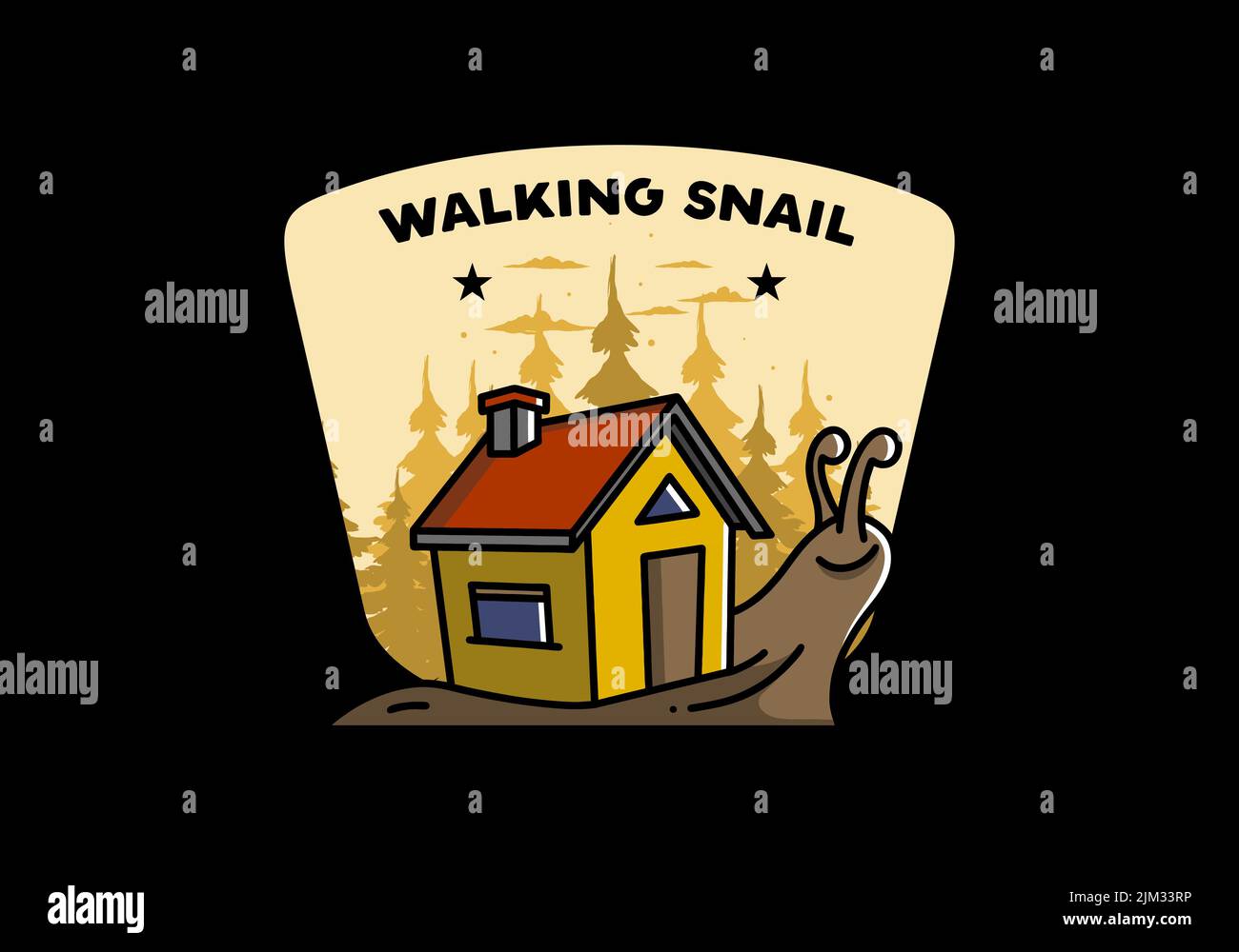Illustration design of a walking snail and house Stock Vector Image ...