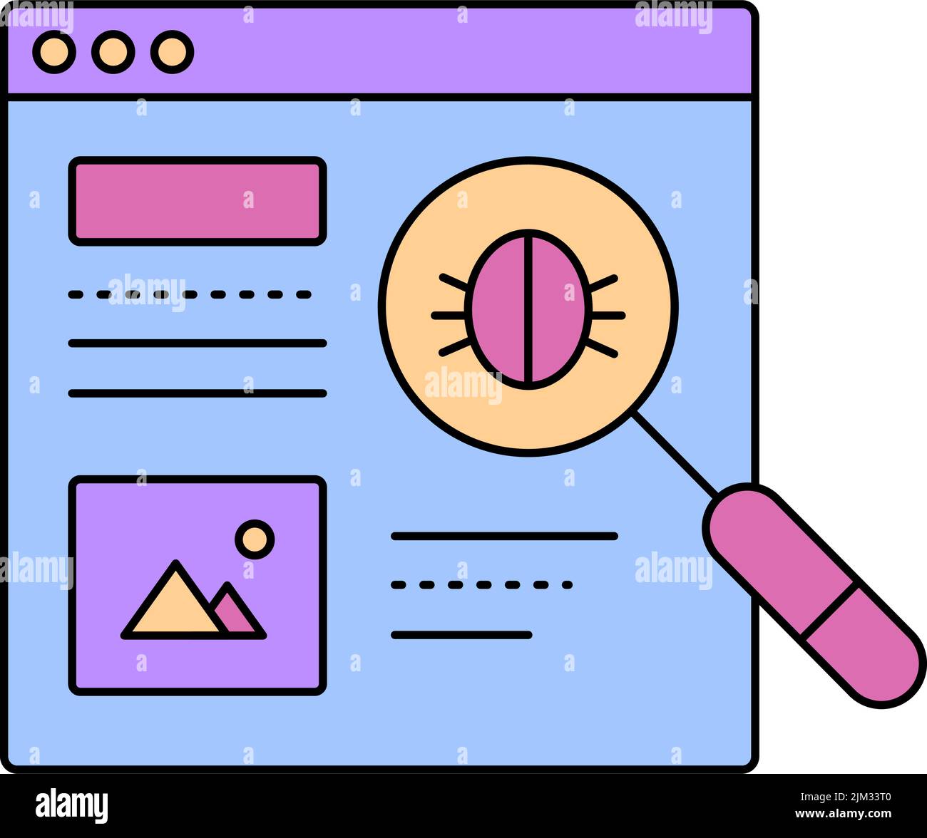 Security bug search vector computer software icon Stock Vector Image ...