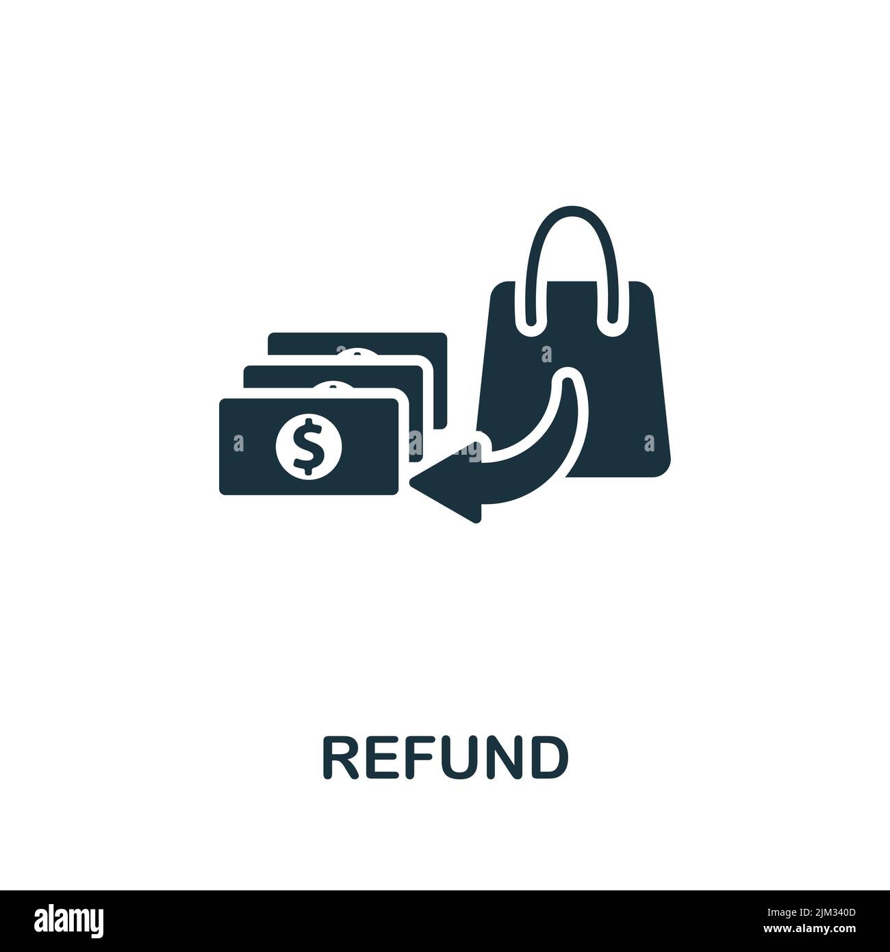 Refund icon. Monochrome simple line Retail icon for templates, web ...