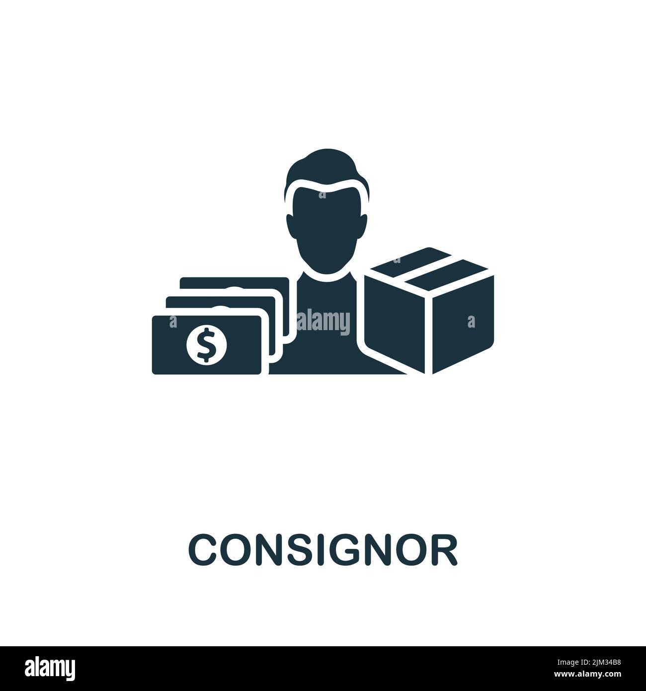 Consignor icon. Monochrome simple line Shipping icon for templates, web ...