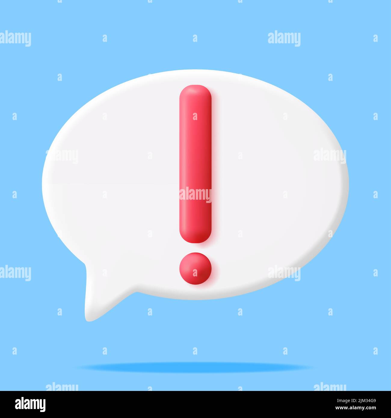 3D Red Exclamation Mark in White Round Pin Stock Vector Image & Art - Alamy