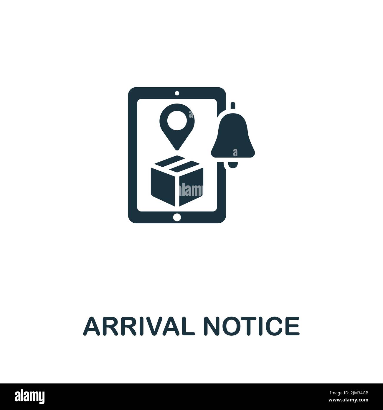 Arrival Notice icon. Monochrome simple line Shipping icon for templates ...