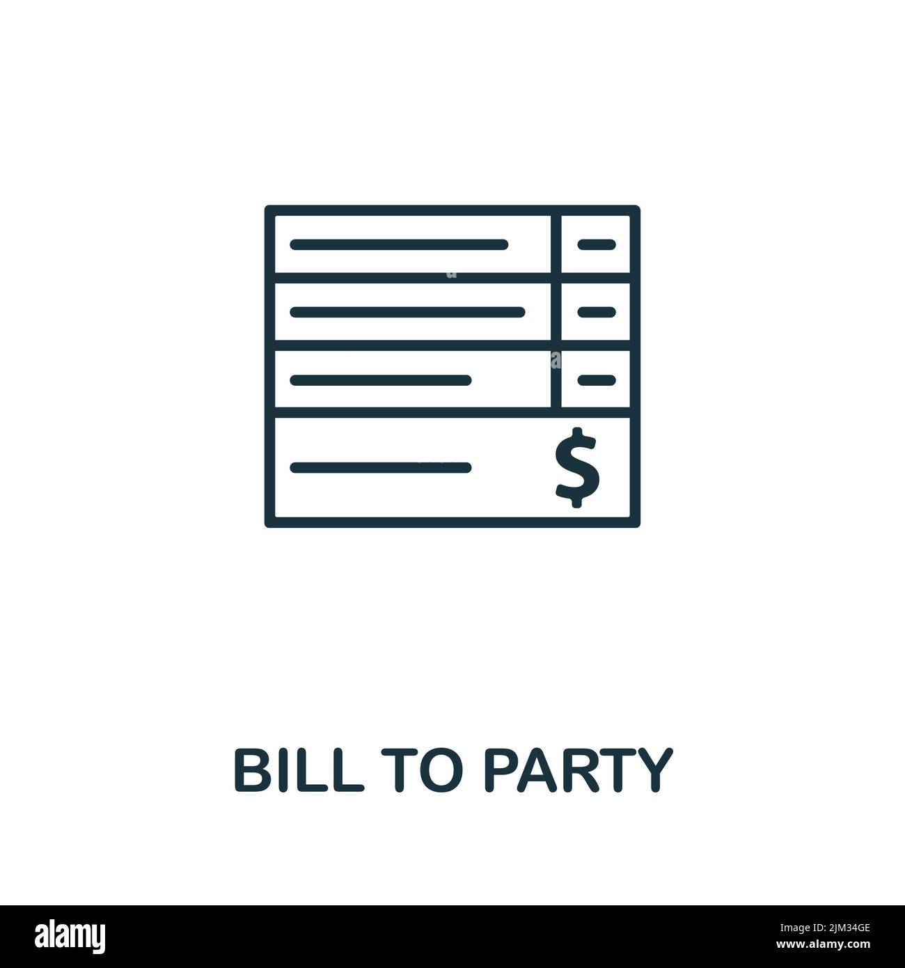 Bill To Party icon. Monochrome simple line Shipping icon for templates ...