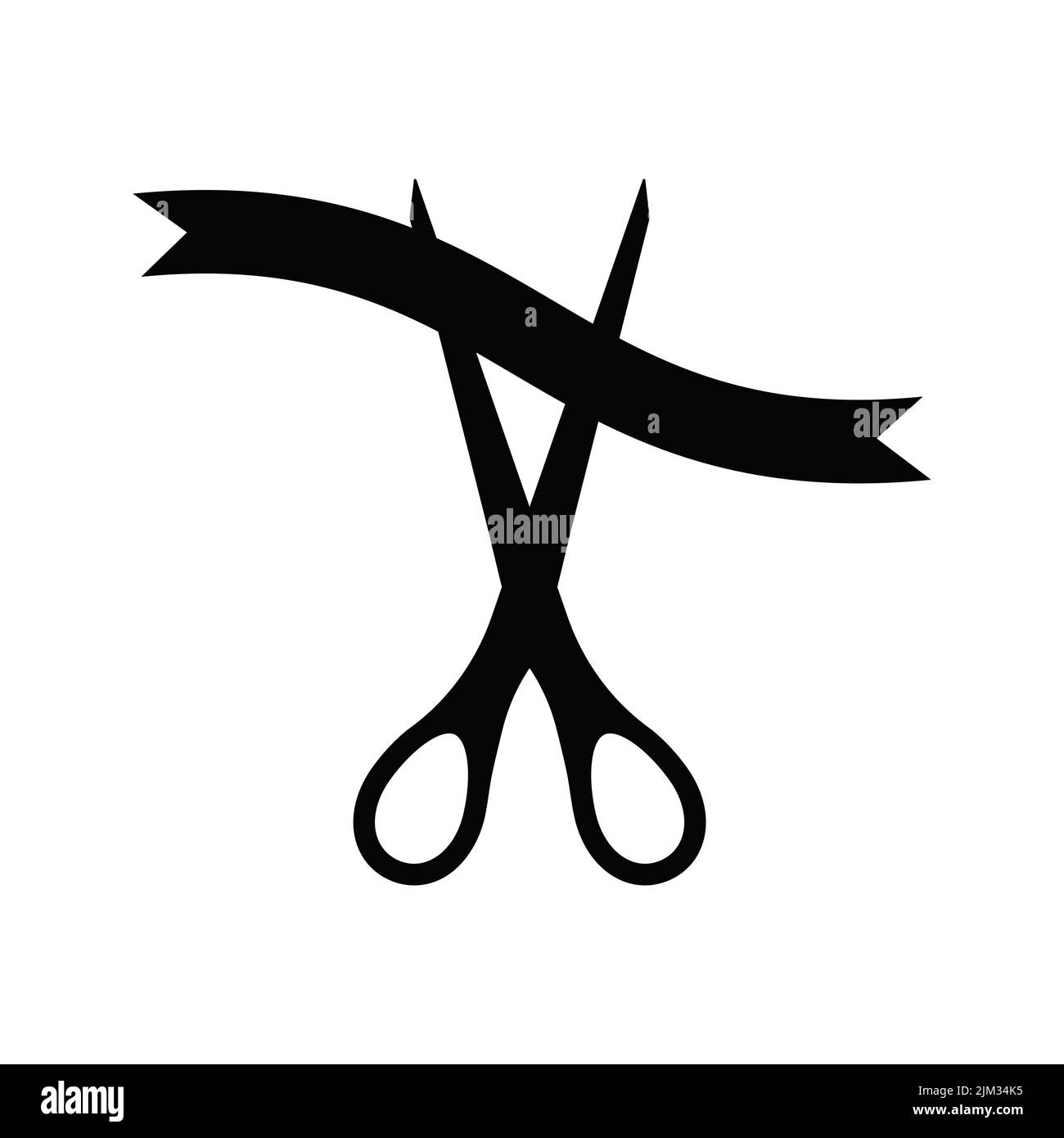 Open scrissors cut ribbon on grand opening ceremony icon Stock Vector ...