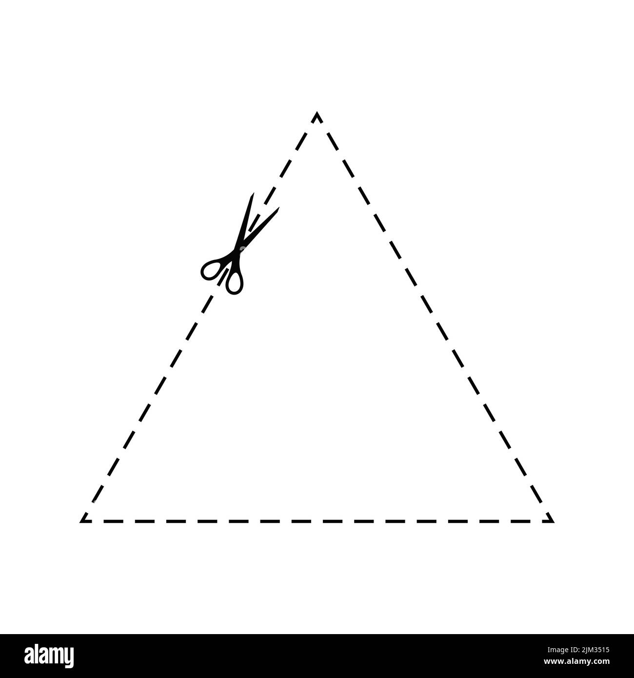 Scrissors cut triangle promo offer dotted line with dash icon Stock ...