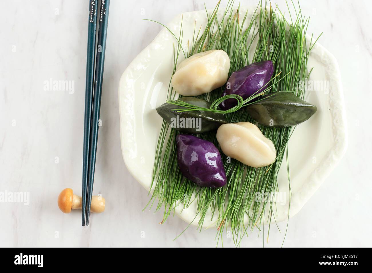 Korean Half Moon Shaped Rice Cake or Songpyeon, Traditional Chuseok Day ...