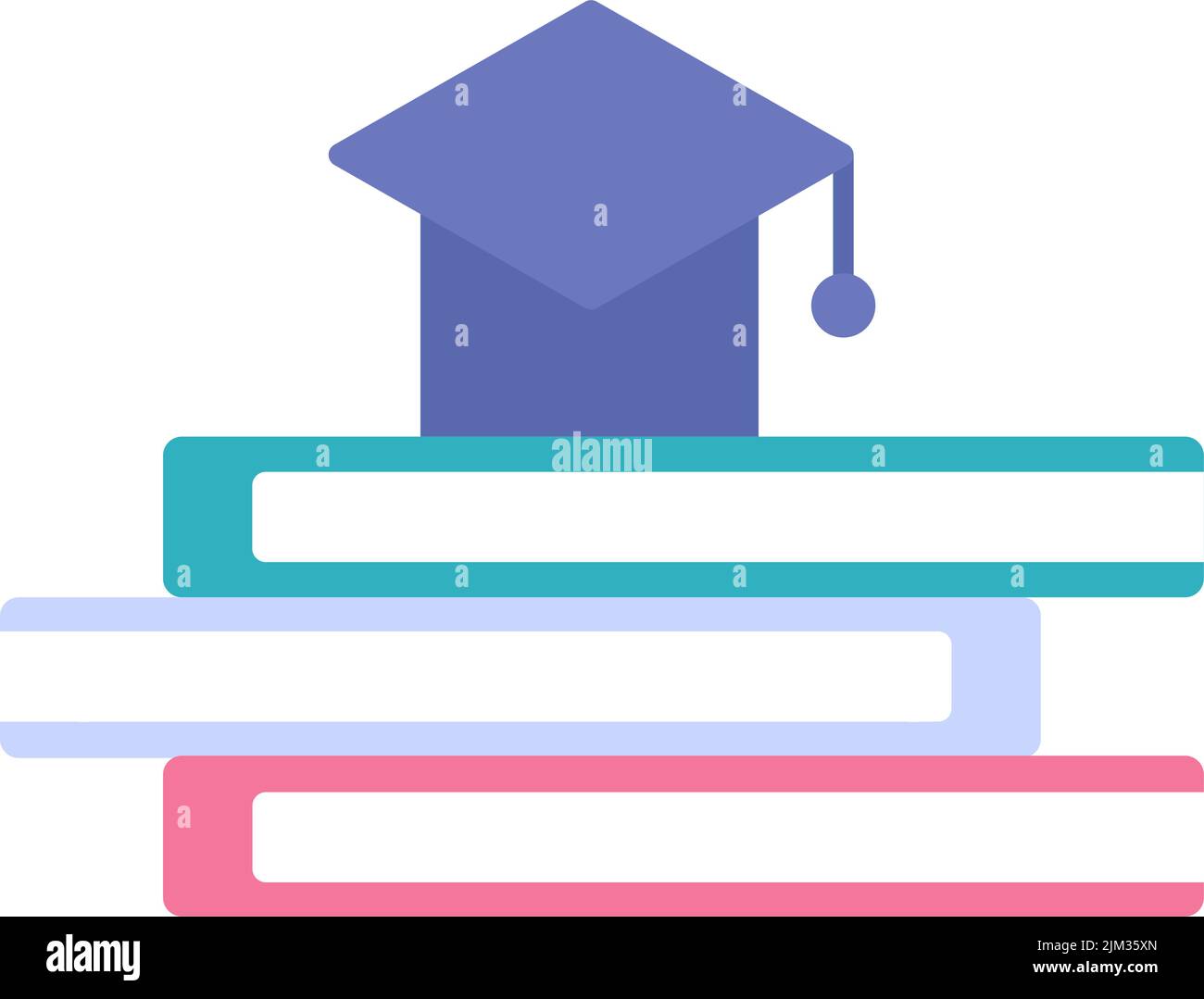 Graduation cap on book stack vector icon isolated Stock Vector Image ...